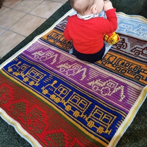 Little Train and Carriage Overlay Mosaic Crochet Block - Etsy
