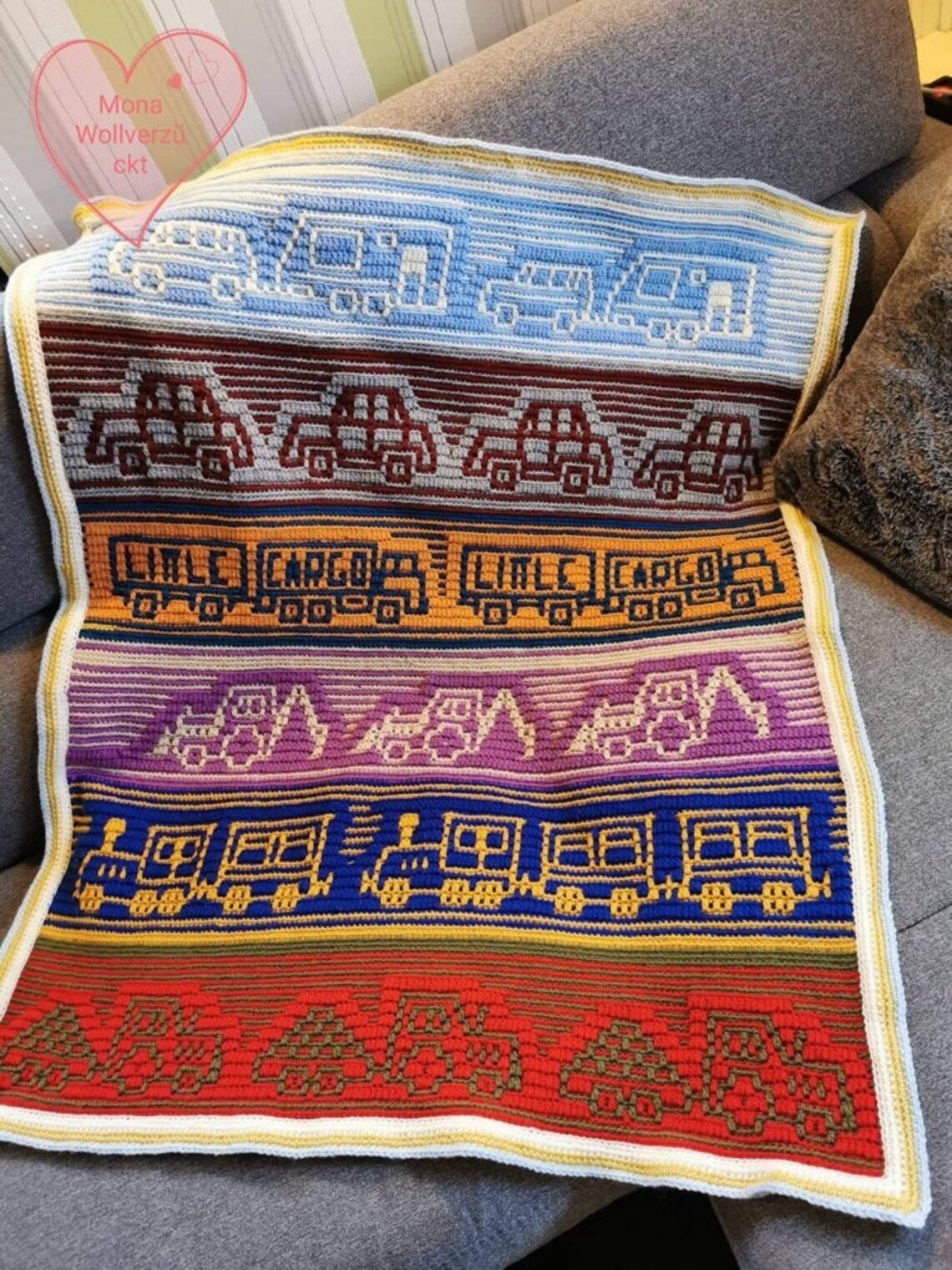 Little Excavator Overlay Mosaic Crochet Block - Etsy