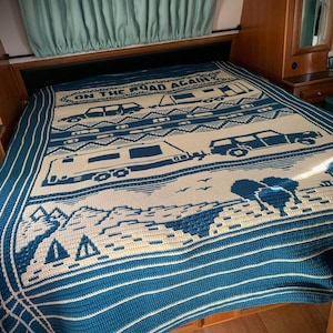 Home on the Road Mosaic Crochet Throw (car and Caravan) - Etsy