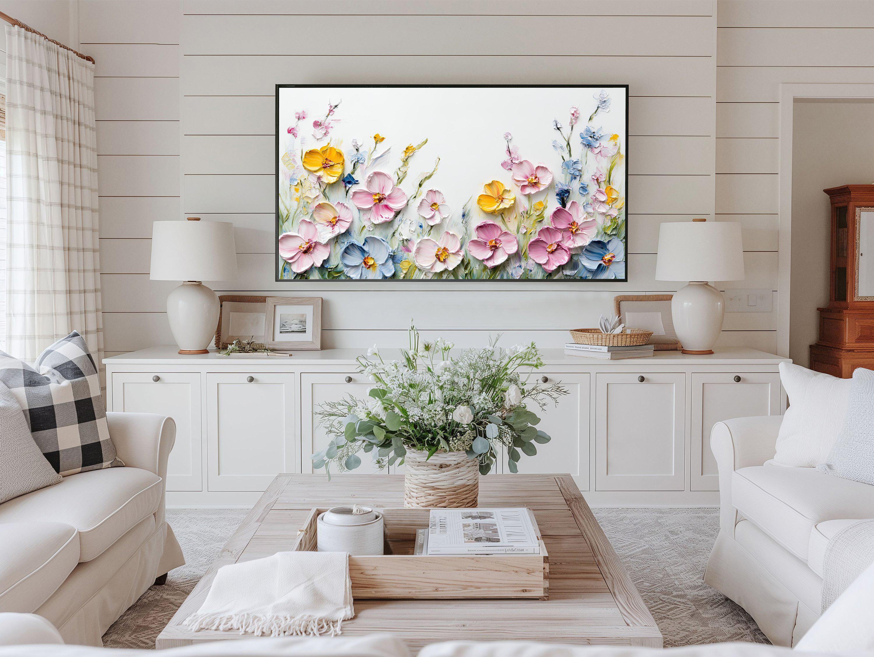 Spring Floral Frame TV Art - Digital Download - Seasonal Botanical Home ...