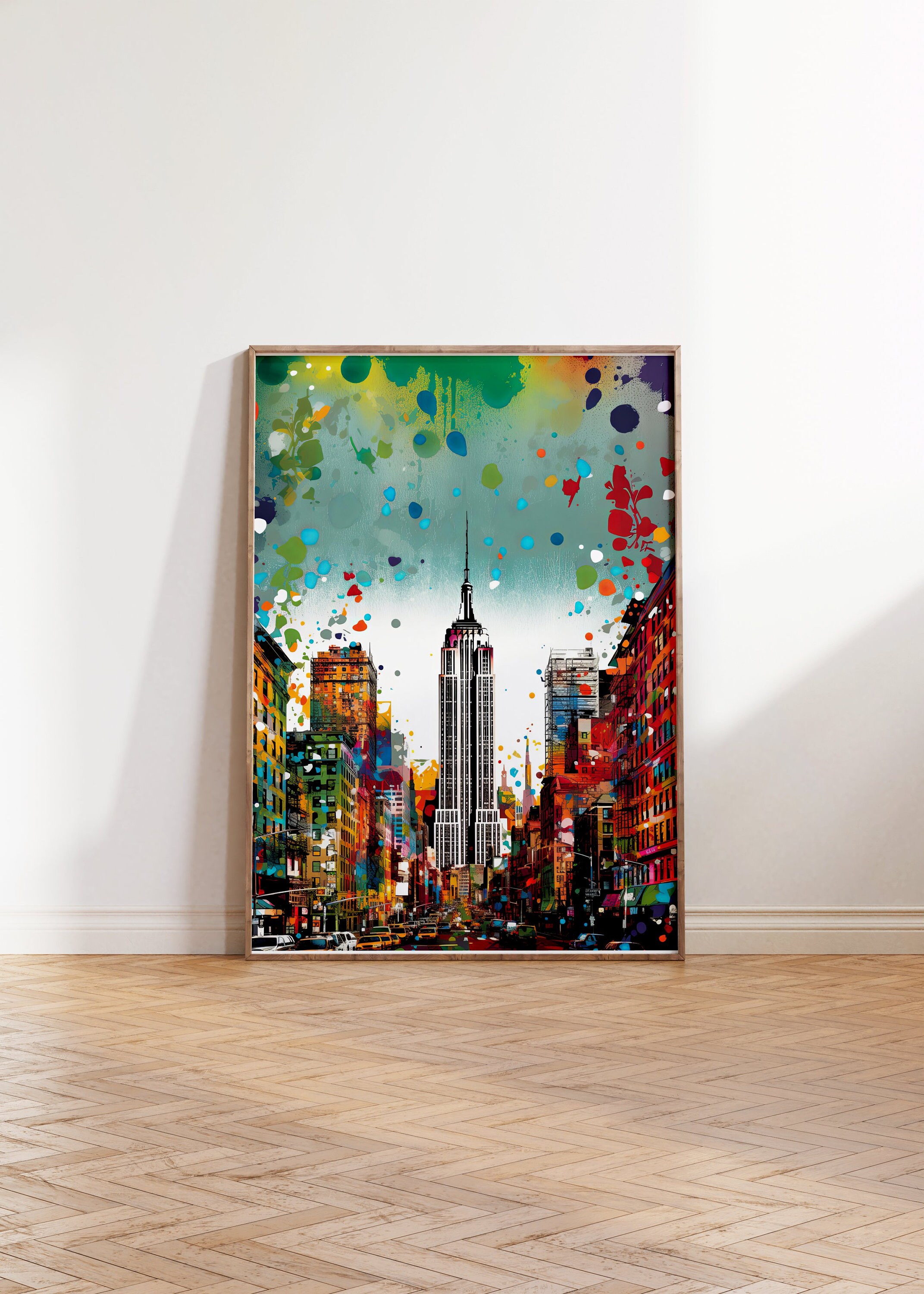 Empire State Building Pop Art Print | NYC Digital Download | Colorful ...