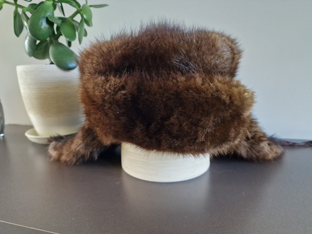 Soviet Men's Winter Hat From Natural Fur | Russian Ushanka | Genuine ...