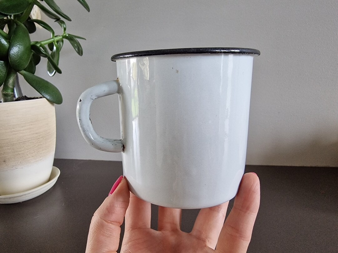 Soviet Enamel Mug | Rustic Tea Cup | Gift for Traveler | Vintage ...