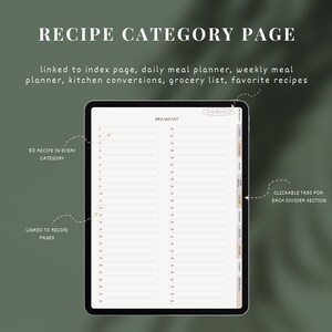 Digital Recipe Book for Goodnotes, Digital iPad Recipe Journal, Digital ...