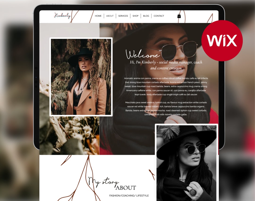 WIX Website Template, Website Template, Website Design, Social Media ...