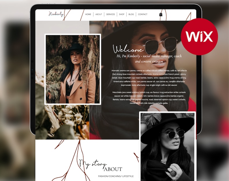 WIX Website Template, Website Template, Website Design, Social Media ...
