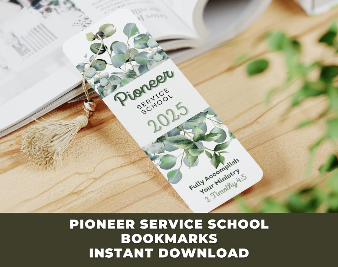 JW Bookmark Set, Pioneer School 2025 Gifts, Printable Eucalyptus ...