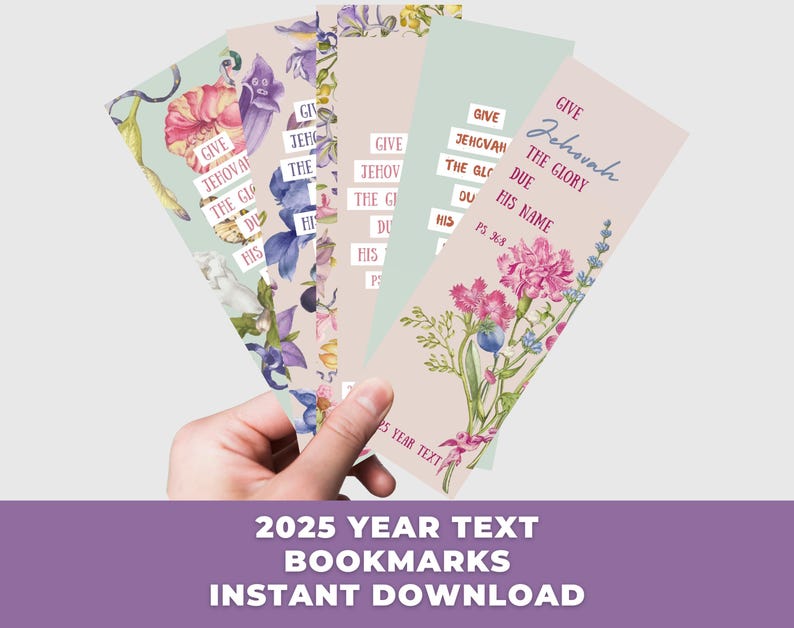 JW Printable Bookmarks Gifts, 2025 Year Text Bookmark, Psalms 96:8, Jw ...