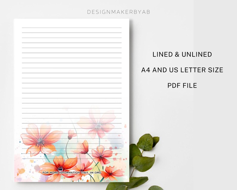 JW Printable Letter Writing Stationery Set, Bible Study Invitation ...