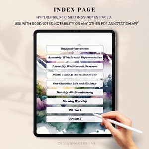 JW Meeting Digital Workbook, Notebook Journal Undated for One Year for ...