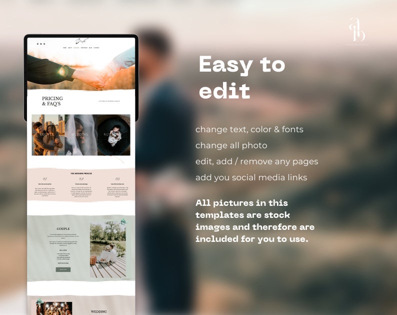 Photographer Website Template Bundle, Wedding Photographer Website, Wix ...