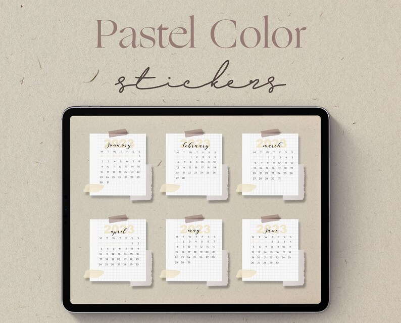 2023 NEUTRAL Digital Calendar Sticky Notes Ipad Sticky - Etsy