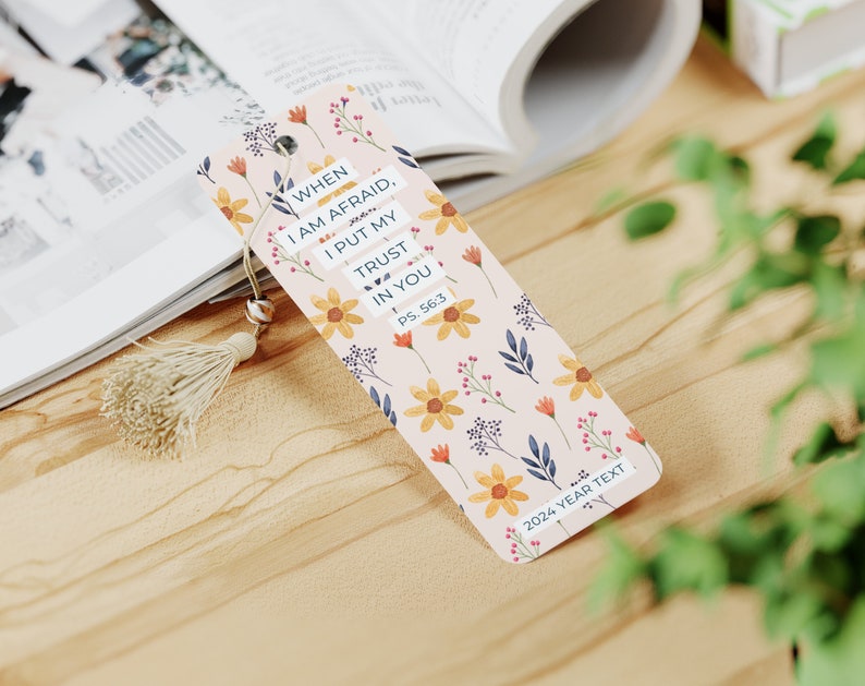 JW Printable Bookmarks Gifts, 2024 Year Text Bookmark, Psalms 56:3, Jw ...