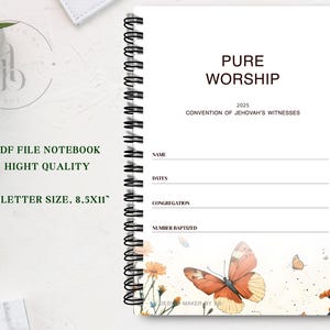 JW Printable Notebook 2025 Convention Pure Worship, PDF Download, JW ...