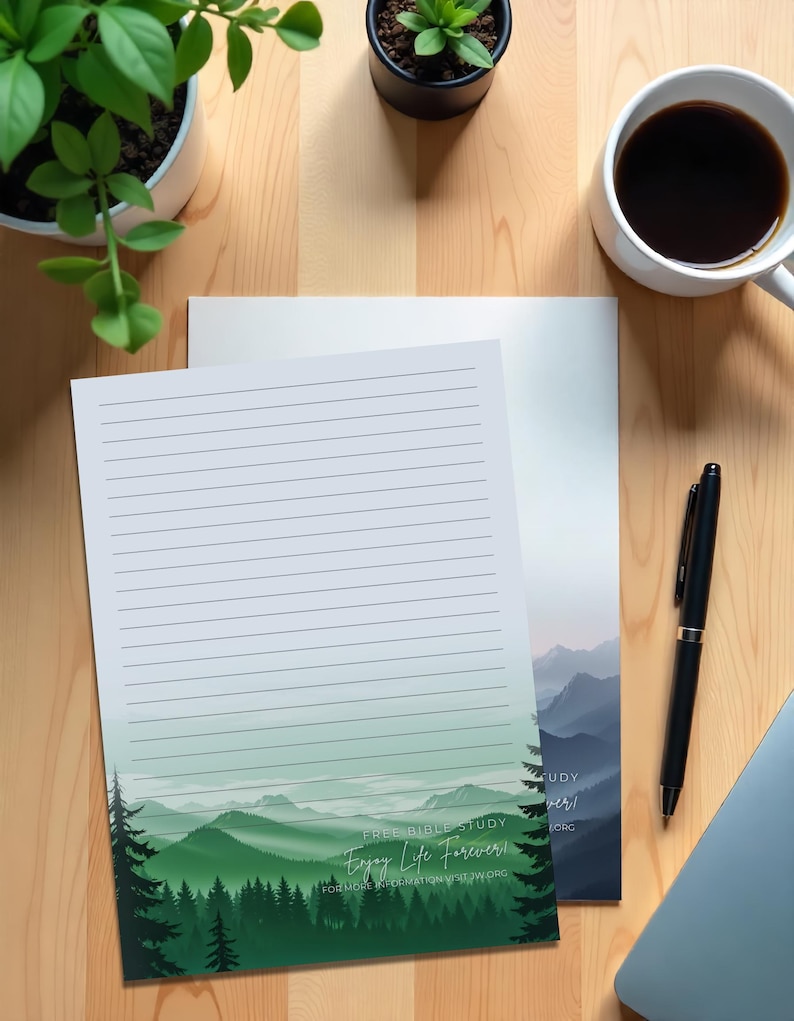 JW Printable Letter Writing Stationery, Bible Study Invitation, Forest ...