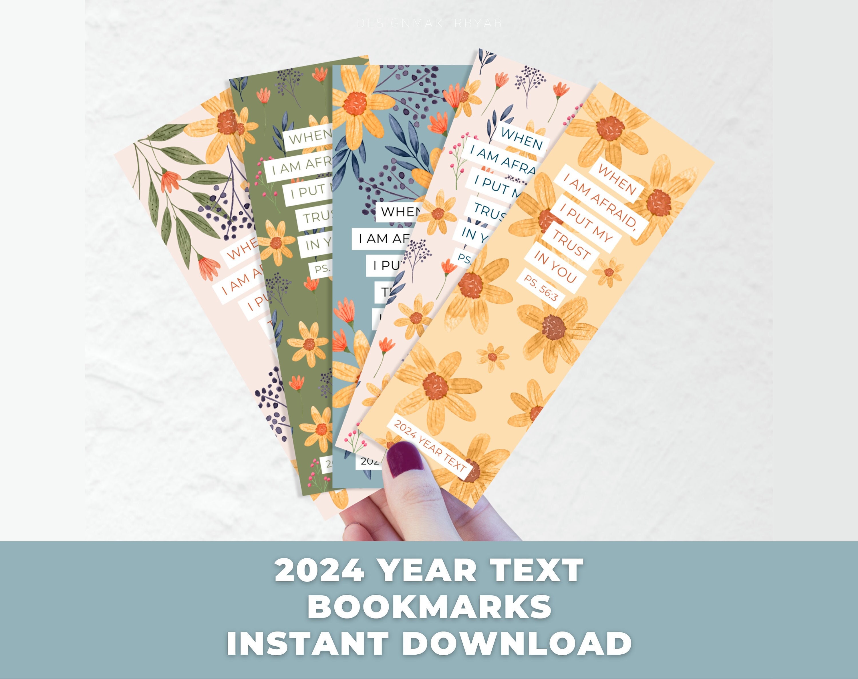 JW Printable Bookmarks Gifts, 2024 Year Text Bookmark, Psalms 56:3, Jw ...