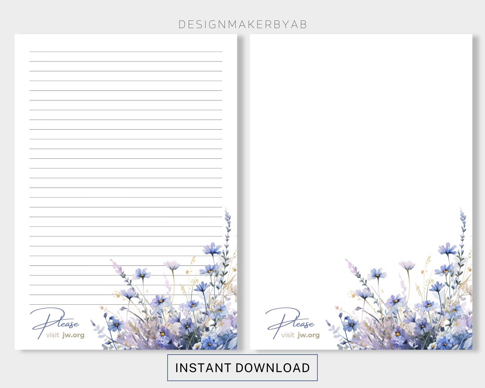 JW Printable Letter Writing Stationery, A4&US Letter, JW Digital ...