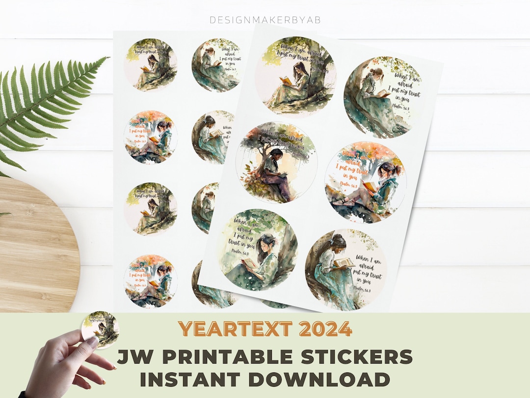 Yeartext Stickers for 2024 Printable Year Text, JW Gift for Sisters ...