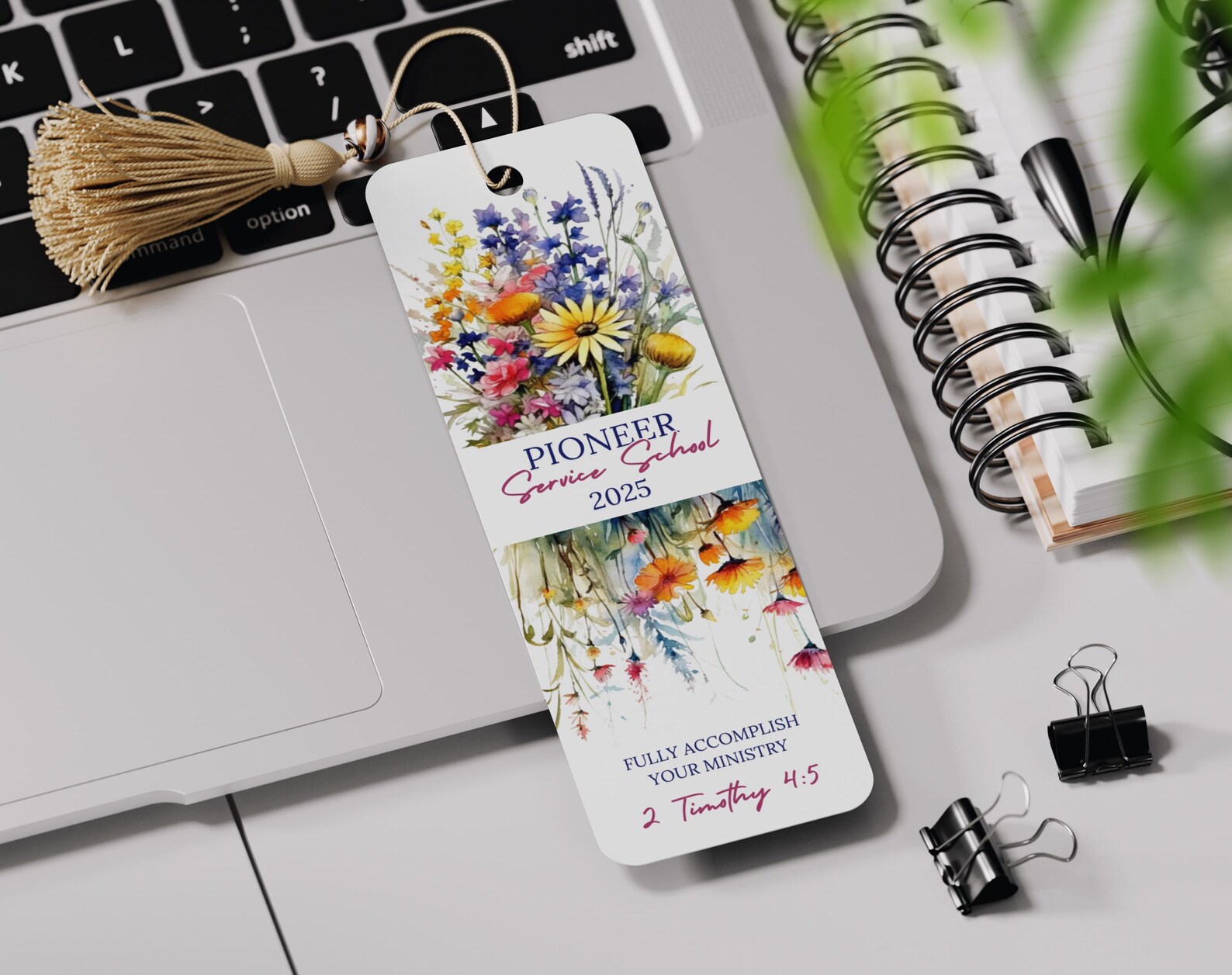 JW Bookmark Set, Pioneer School 2025 Gifts, Printable Floral Bookmarks ...