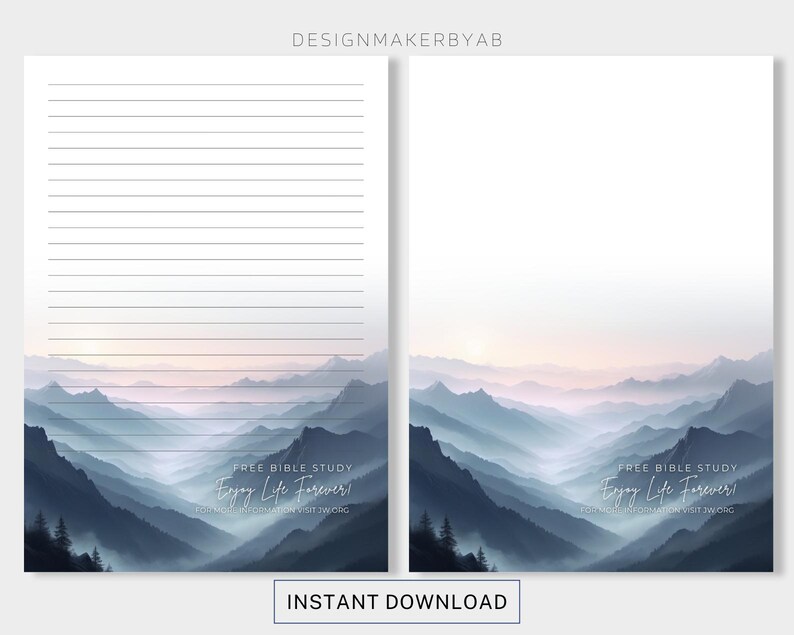 JW Printable Letter Writing Stationery, Bible Study Invitation, Forest ...