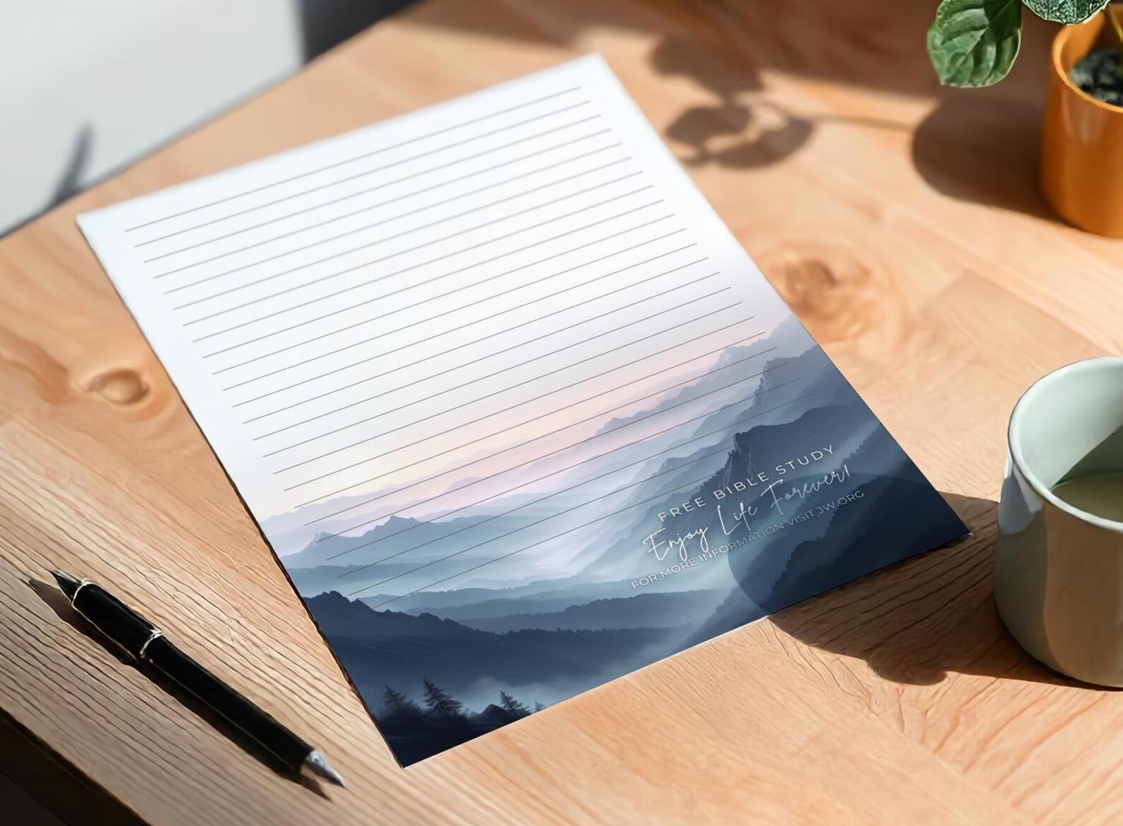 JW Printable Letter Writing Stationery, Bible Study Invitation, Forest ...
