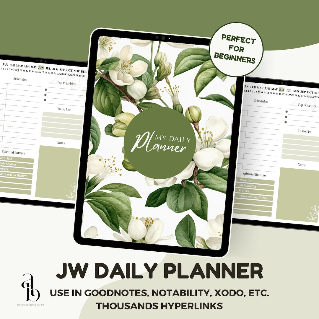 JW Digital Daily Planner for Beginners, Minimalist Undated Organizer ...