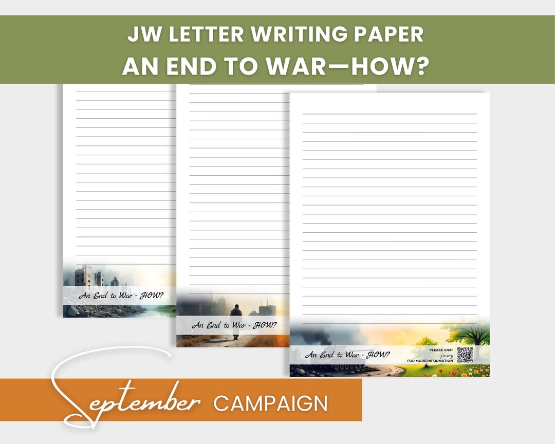 September 2025 Special Campaign End War, JW Letter Writing Paper, JW ...