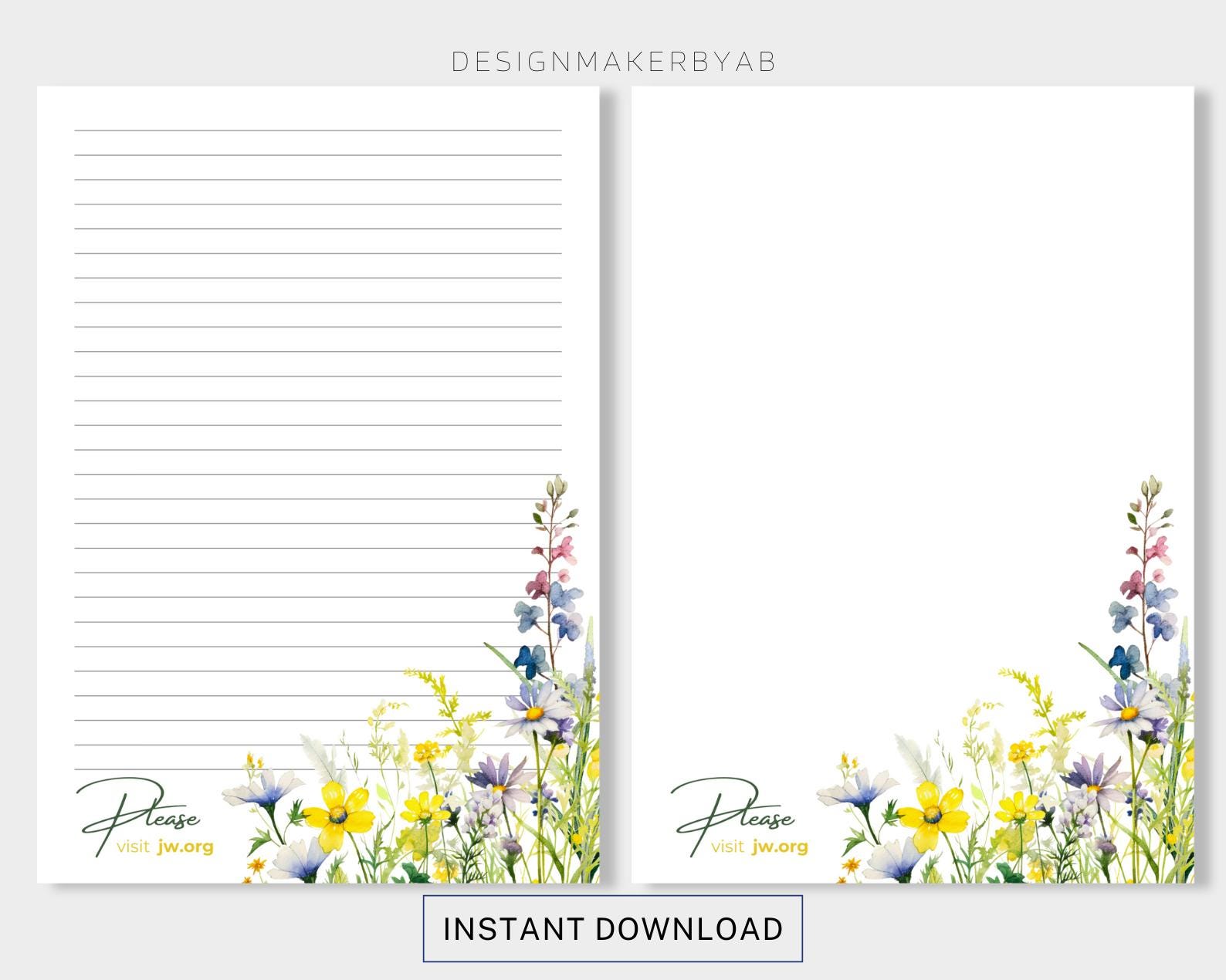 JW Printable Letter Writing Stationery, A4&US Letter, JW Digital ...