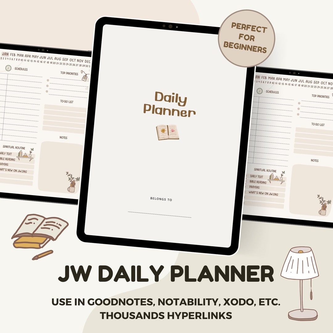 JW Digital Daily Planner for Beginners, Minimalist Undated Organizer ...