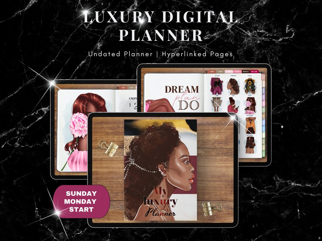 Black Girl Digital Planner Undated Girl Boss Planner Journal - Etsy