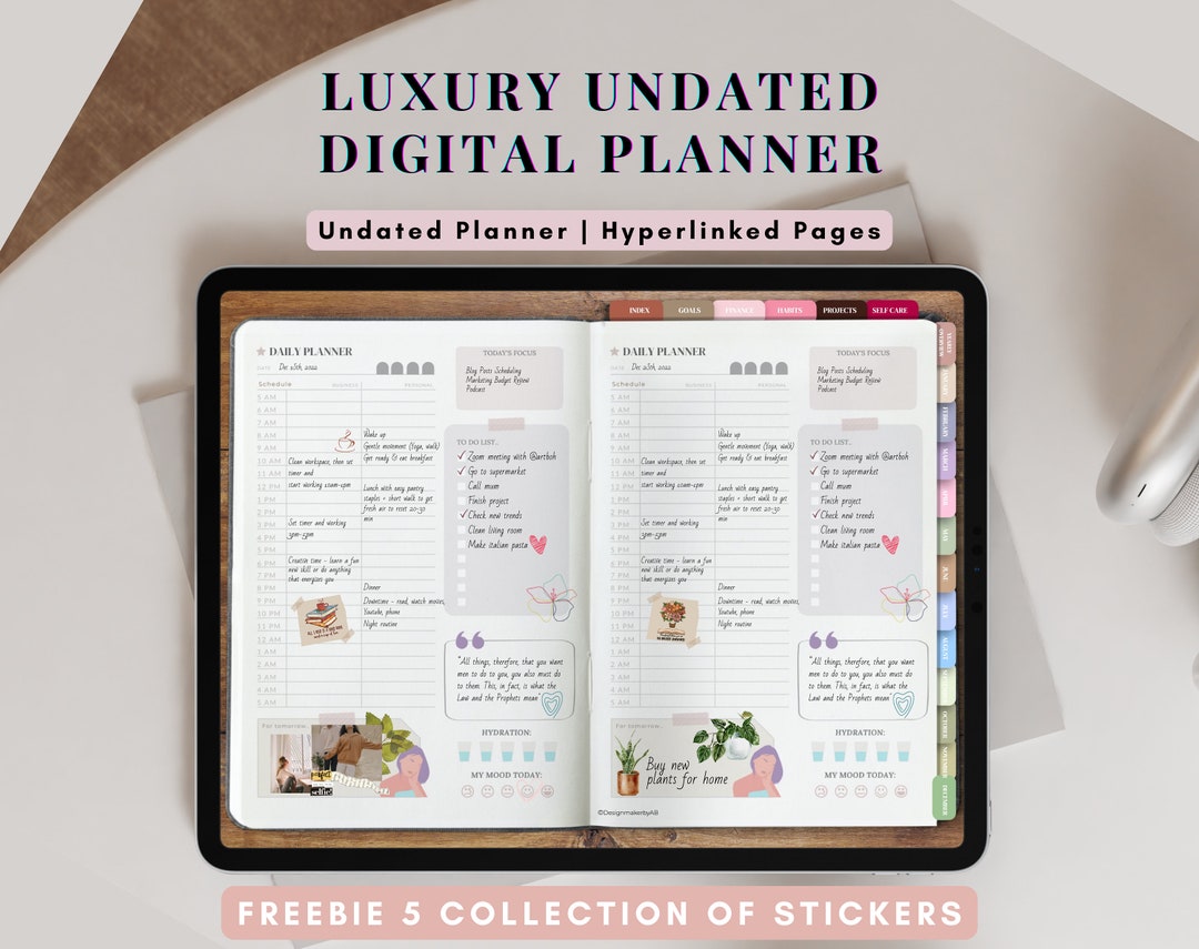 Black Girl Digital Planner Undated, Girl Boss Planner, Journal Black ...