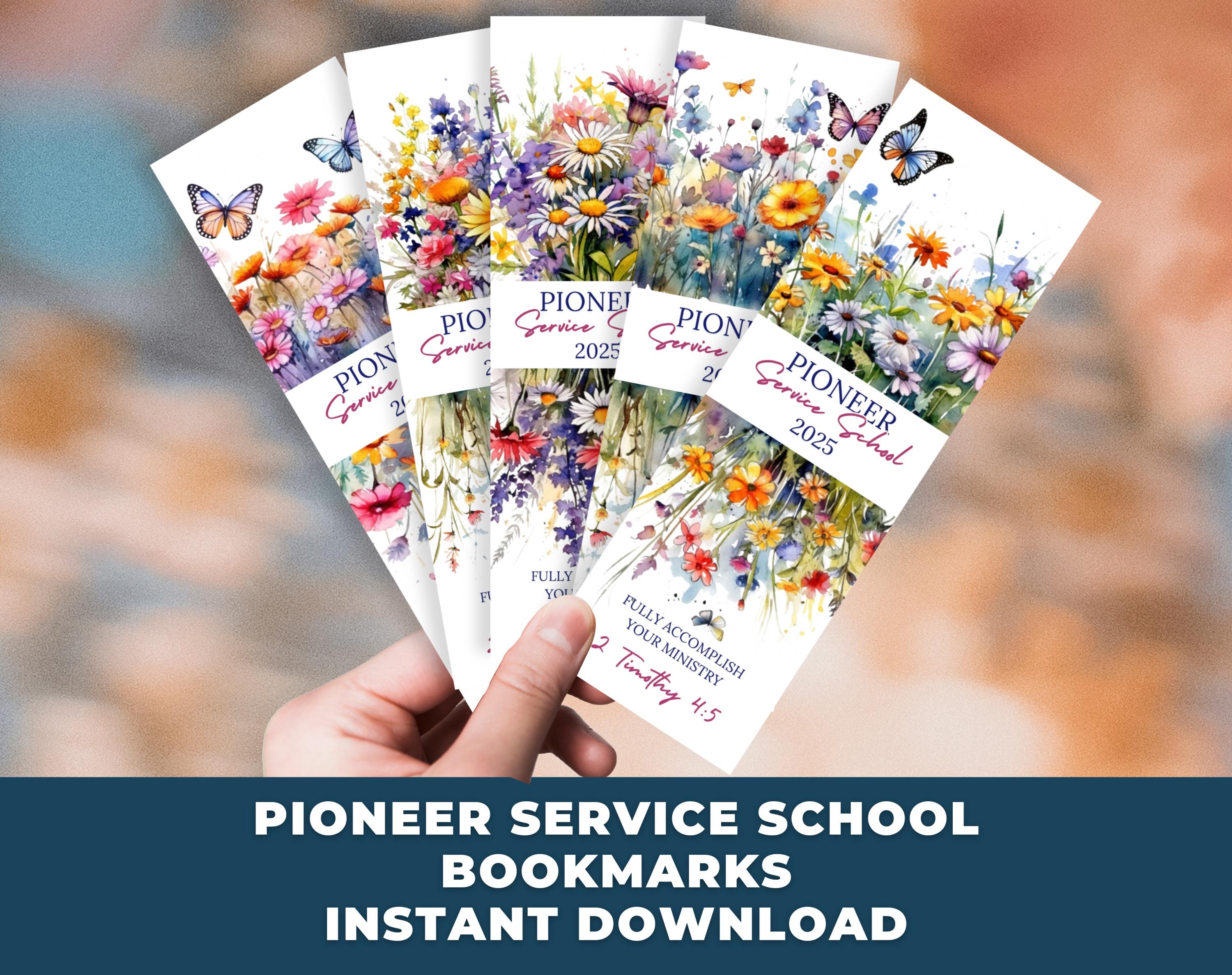 JW Bookmark Set, Pioneer School 2025 Gifts, Printable Floral Bookmarks ...