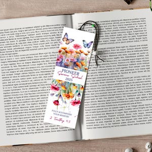JW Bookmark Set, Pioneer School 2025 Gifts, Printable Floral Bookmarks ...