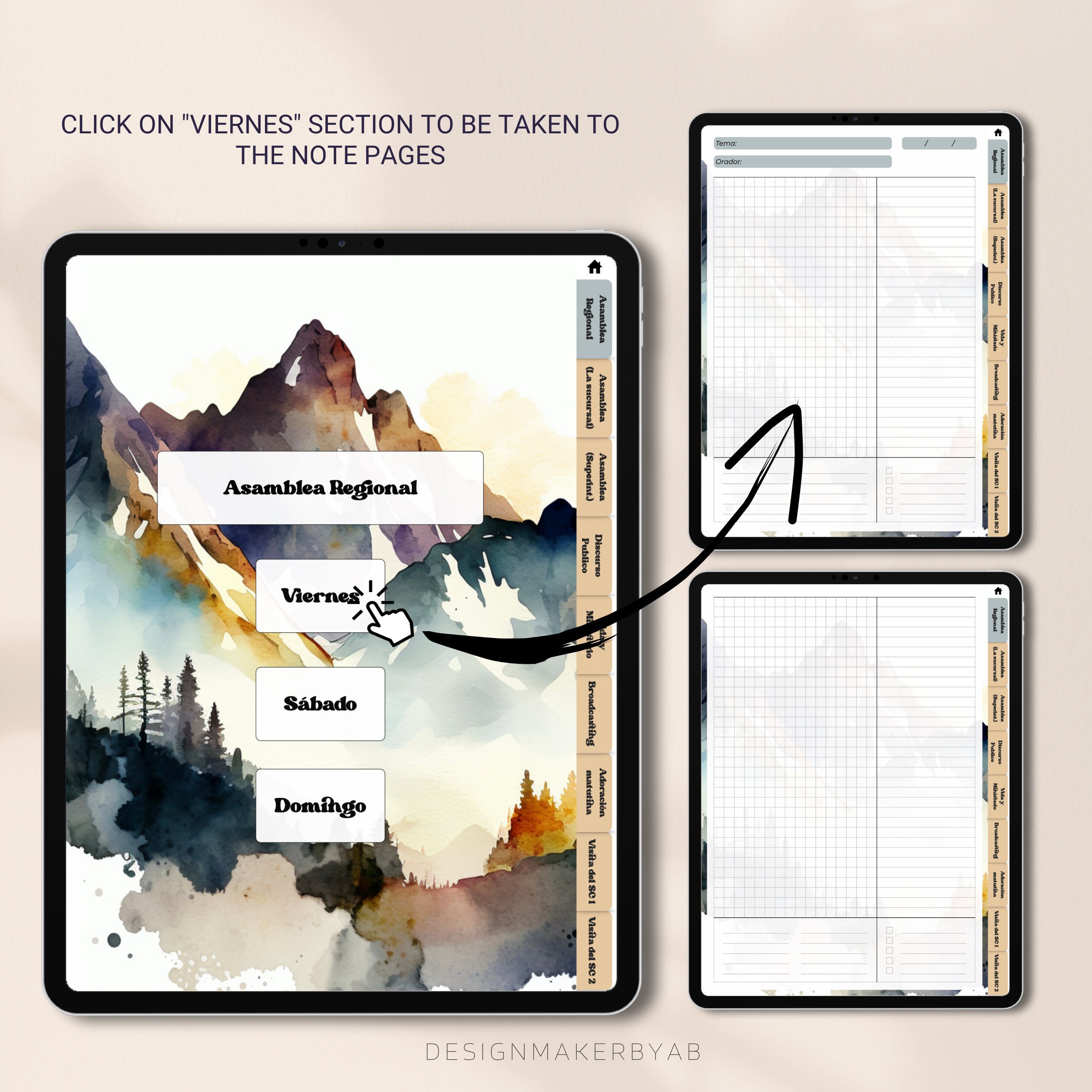 JW Spanish Meeting Assembly Notebook for Goodnotes, Digital Notebook ...