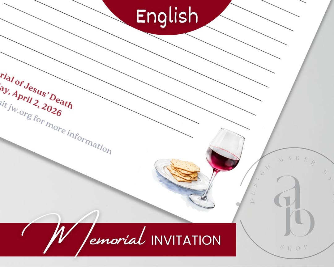 JW Memorial Invitation, JW Letter Writing Paper Letterhead, Luke 22 19 ...