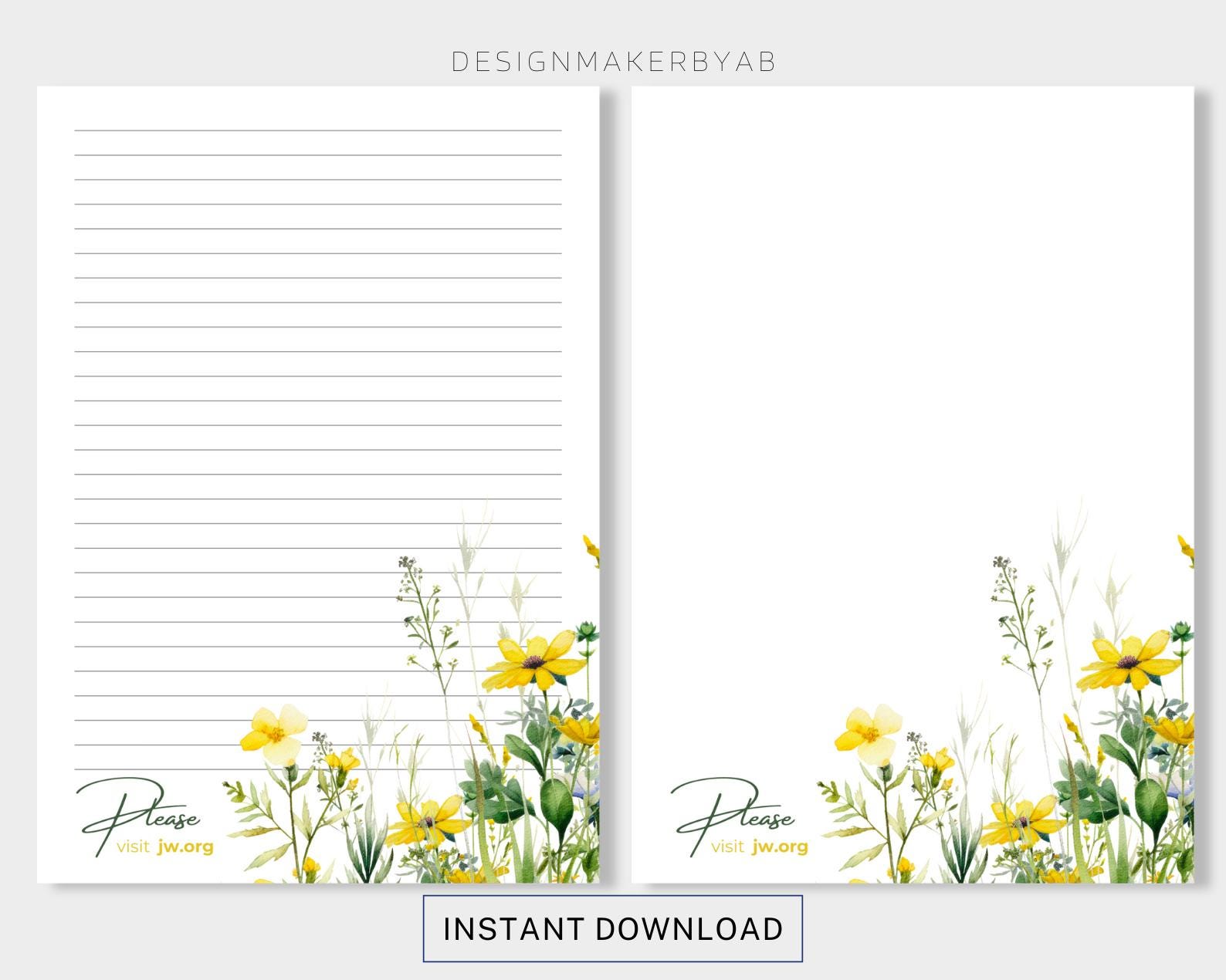 JW Printable Letter Writing Stationery, A4&US Letter, JW Digital ...