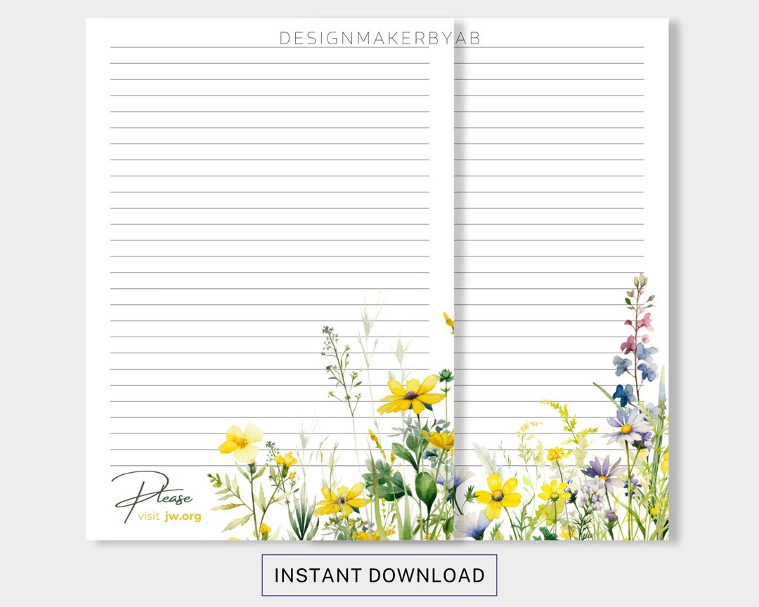 JW Printable Letter Writing Stationery, A4&US Letter, JW Digital ...