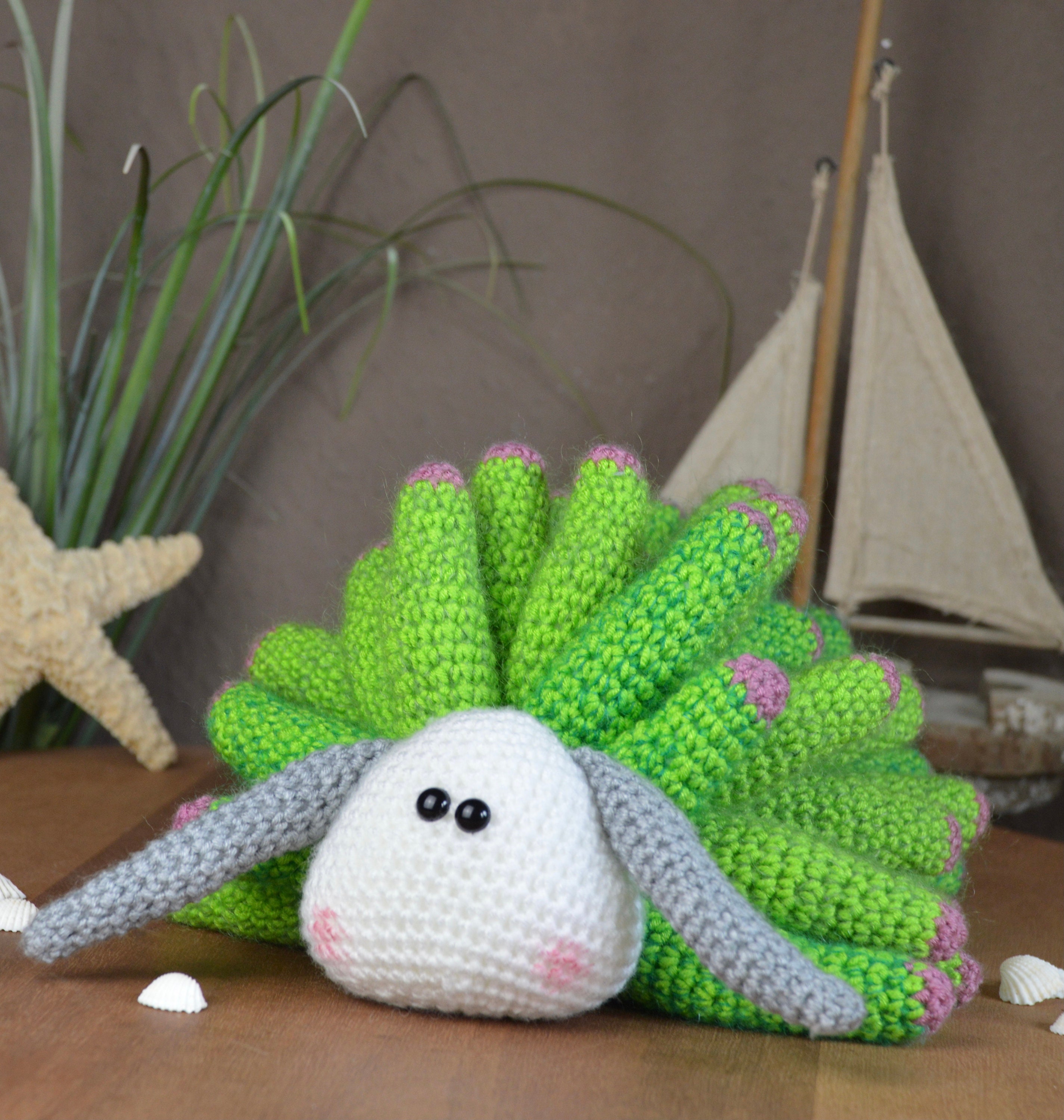 Crochet Pattern Leaf Sheep Snail, Funny Sea Creature, Large Amigurumi ...