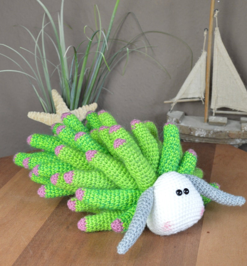 Crochet Pattern Leaf Sheep Snail, Funny Sea Creature, Large Amigurumi ...
