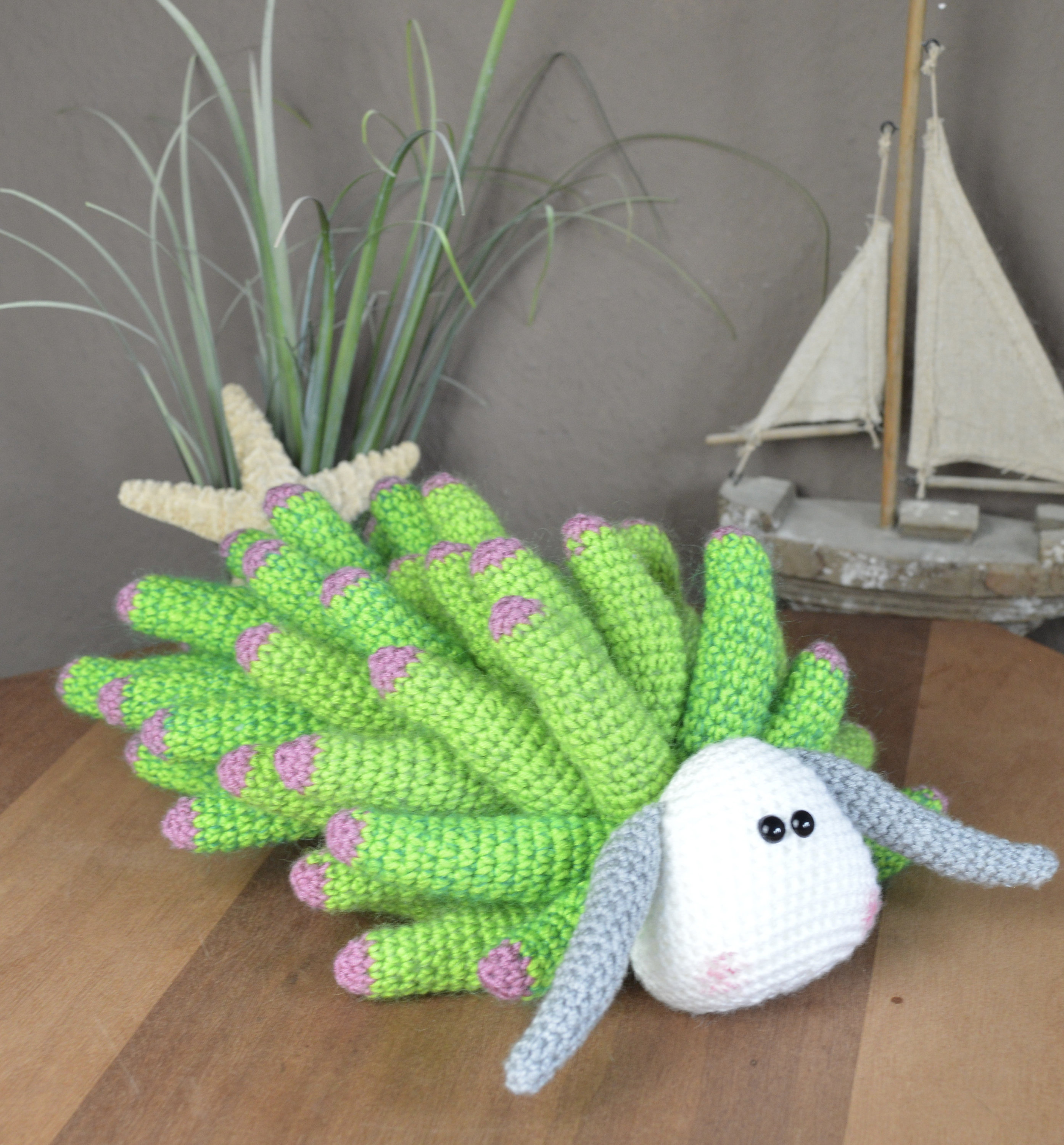 Crochet Pattern Leaf Sheep Snail, Funny Sea Creature, Large Amigurumi ...