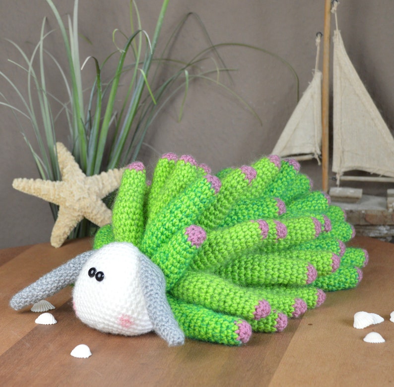 Crochet Pattern Leaf Sheep Snail, Funny Sea Creature, Large Amigurumi ...