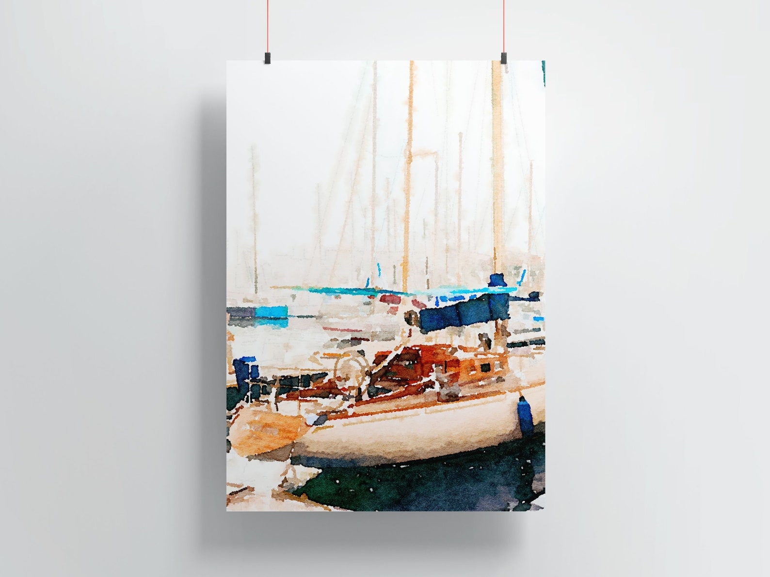 Custom Boat Watercolor Painting Custom Digital Yacht - Etsy