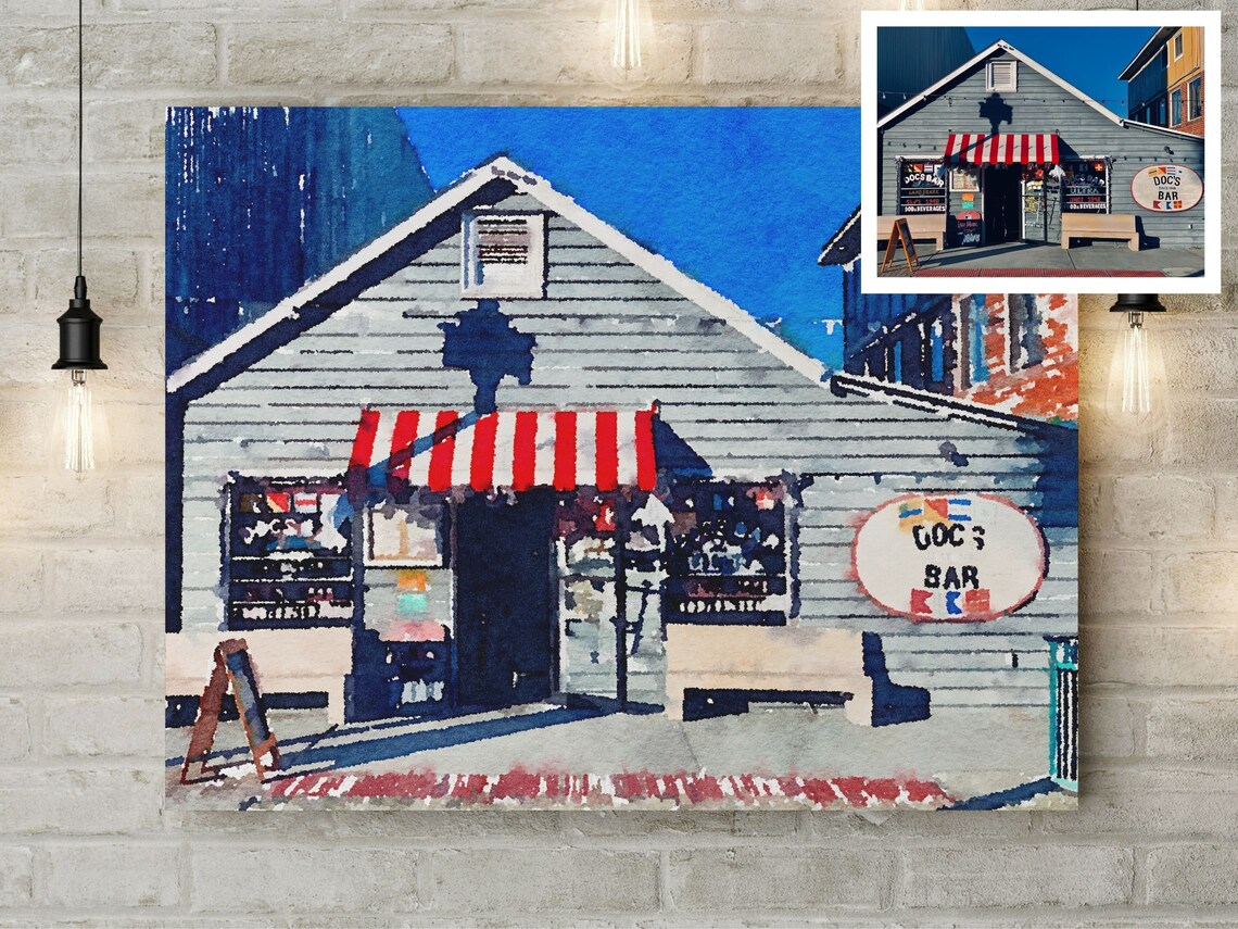 Custom Storefront Watercolor Painting Personalized Restaurant - Etsy