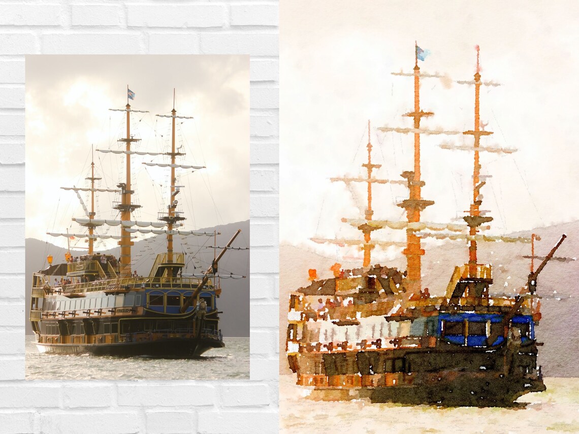Custom Boat Watercolor Painting Custom Digital Yacht - Etsy