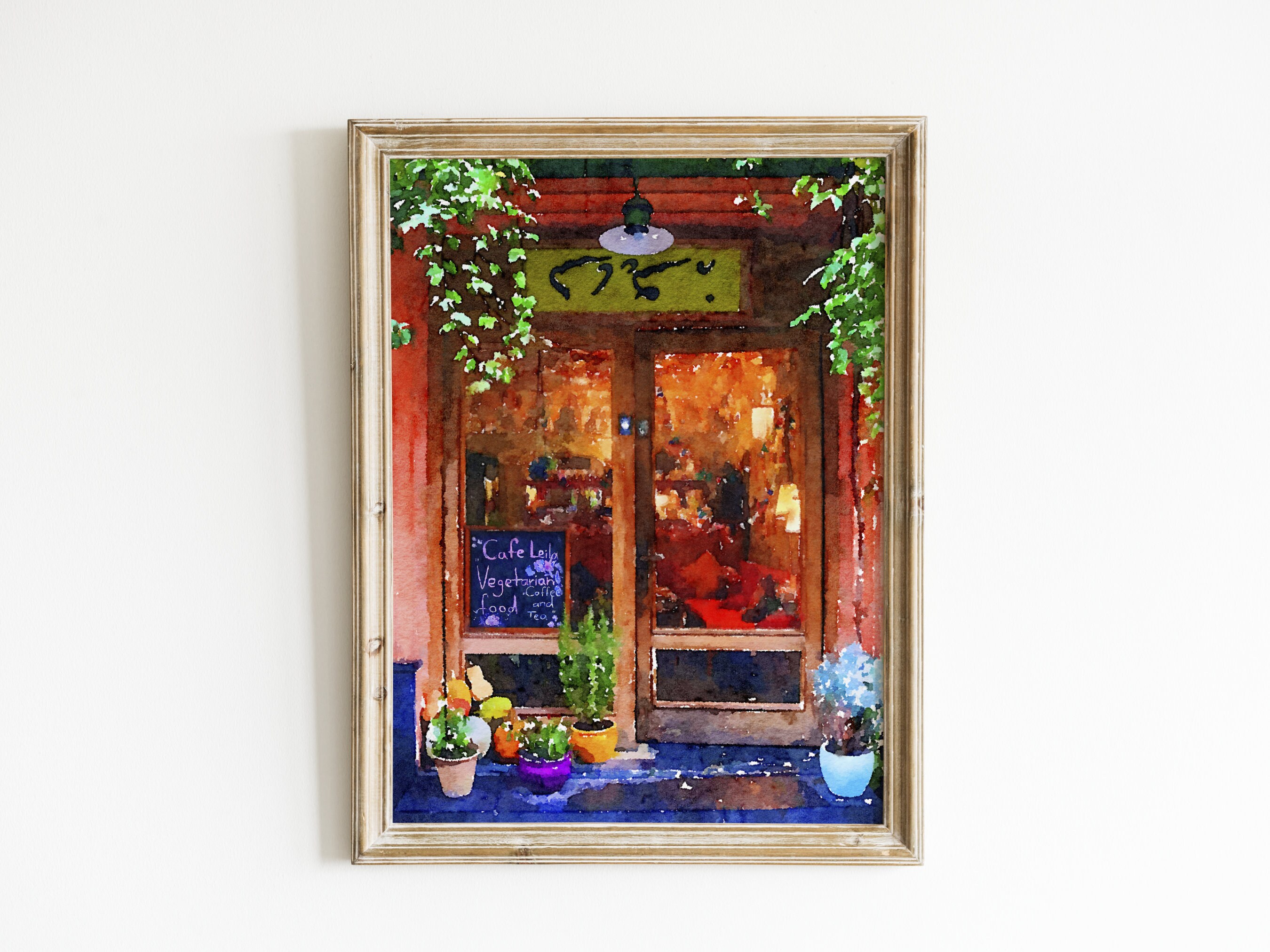 Paint Your Favorite Cafe & Restaurant, Custom Storefront Watercolor ...