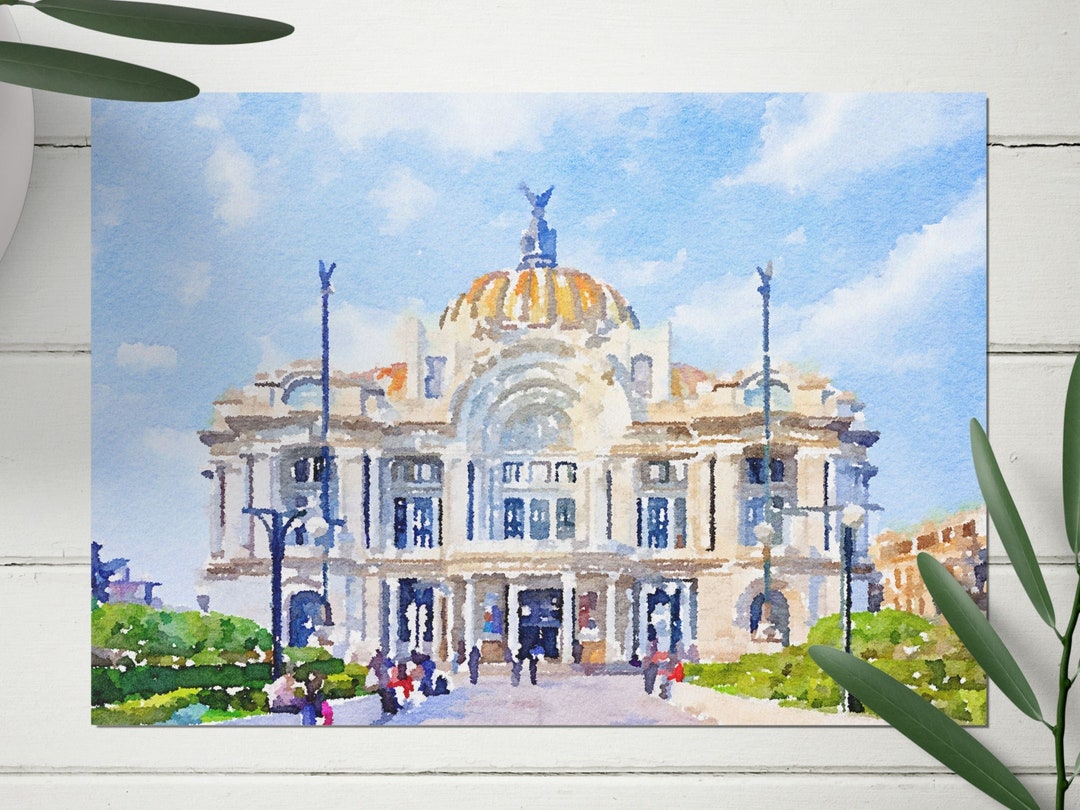 Palacio De Bellas Artes, Mexico Watercolor Art Print, Mexican ...
