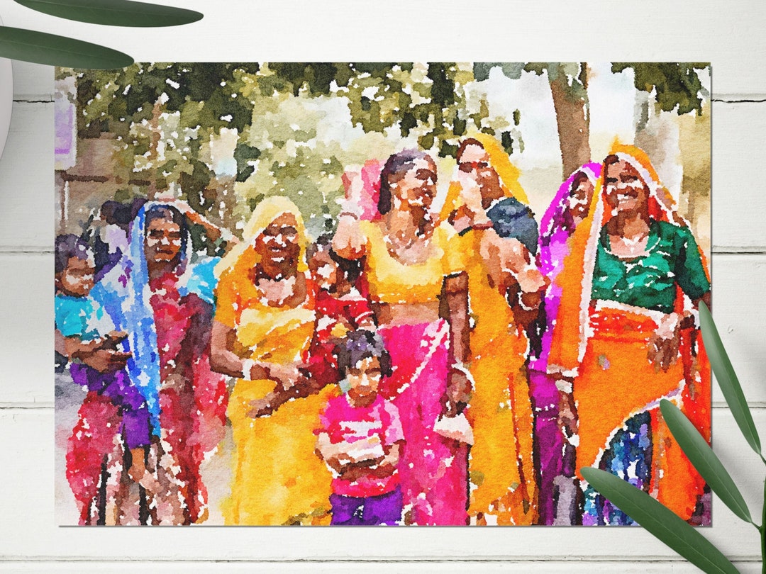 Strong Indian Women Watercolor Print, Indian Woman Art, India Travel ...