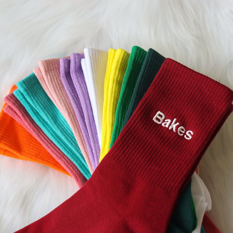 Embroidered Socks - Etsy
