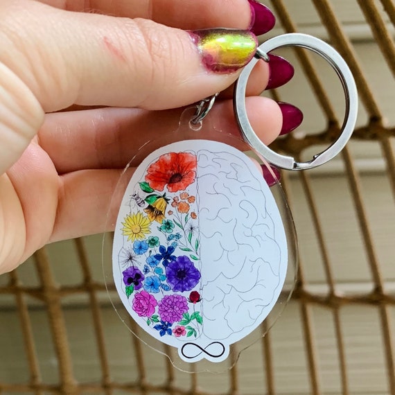 Neurodiversity Autism Acceptance Brain Rainbow Flower Acrylic - Etsy