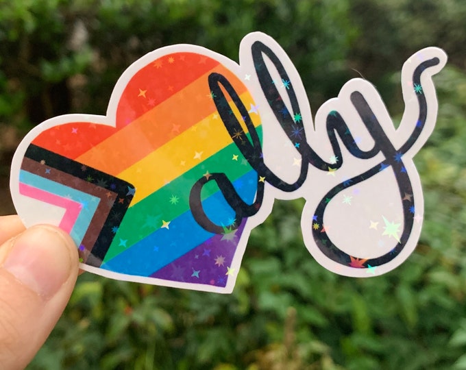 HOLOGRAPHIC LGBTQ+ Ally Heart Vinyl Decal Sticker - Etsy